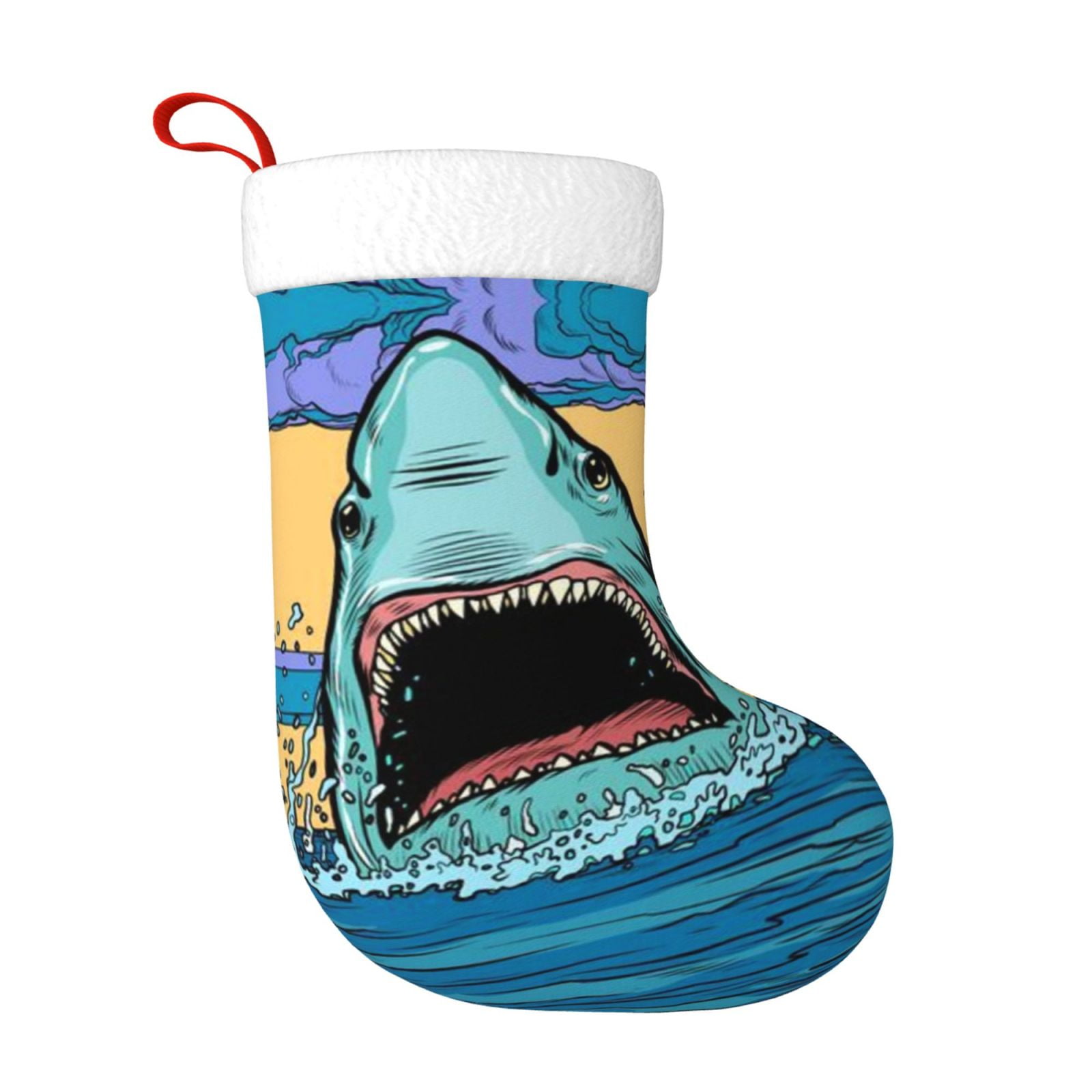 Christmas Stockings Dangerous Shark In The Ocean Large Hanging Xmas ...