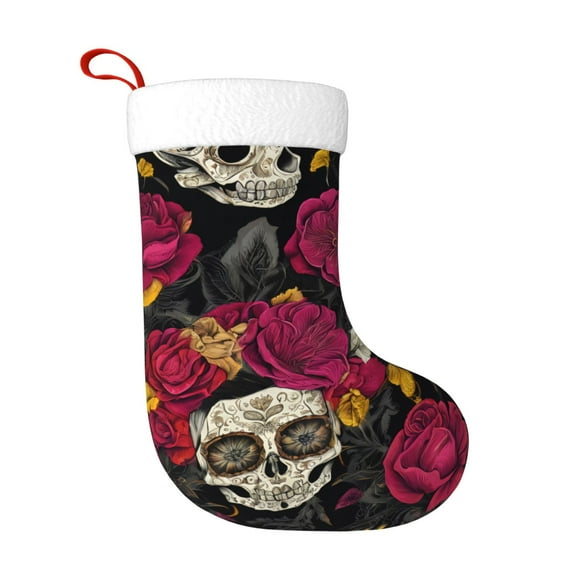 Christmas Stockings Day Of The Dead Skull Large Hanging Xmas Sock Gift ...