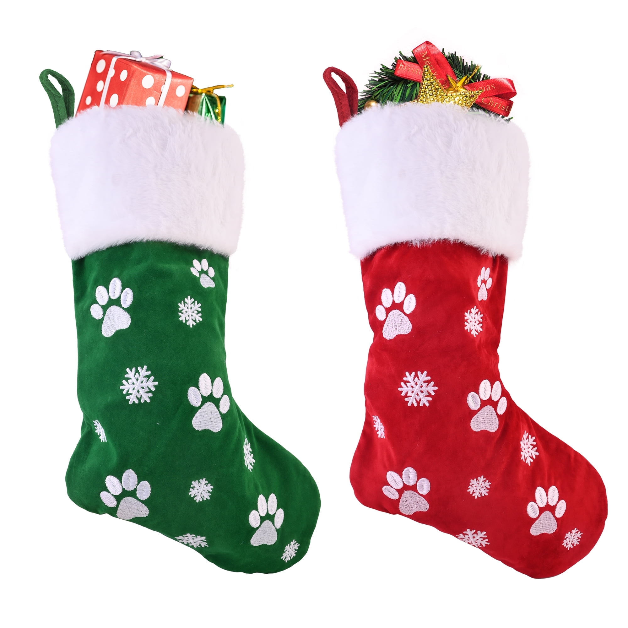 Christmas Stockings for Dogs, Guardwee Dog Paw Christmas Stockings ...