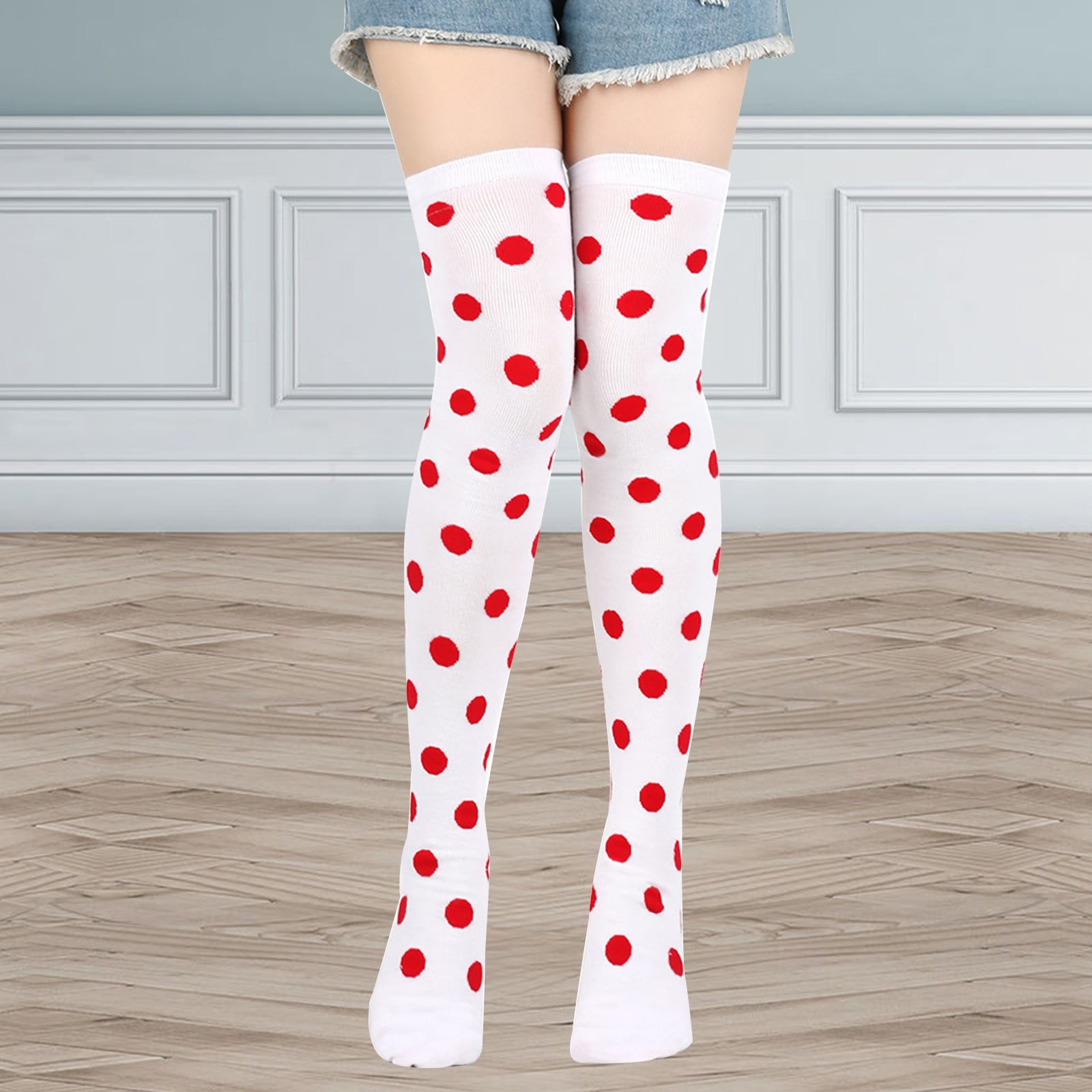 Christmas Stockings, Festival Makeup Dress up Socks, Dot Pattern Knee ...