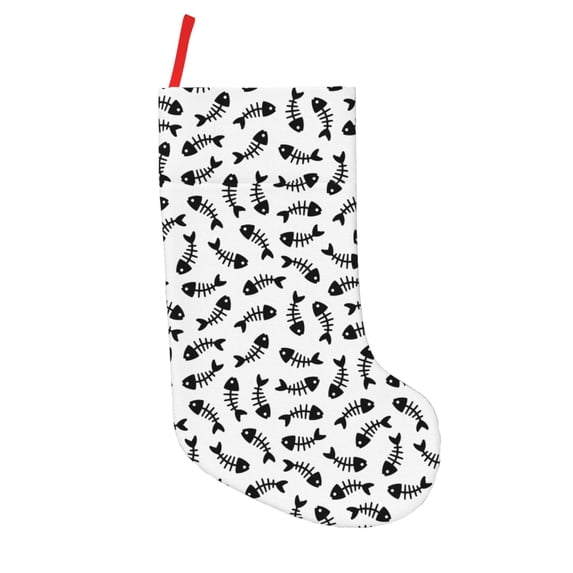 Christmas Stockings Fish Bone Pattern 18 in，Festive Holiday Stocking ...