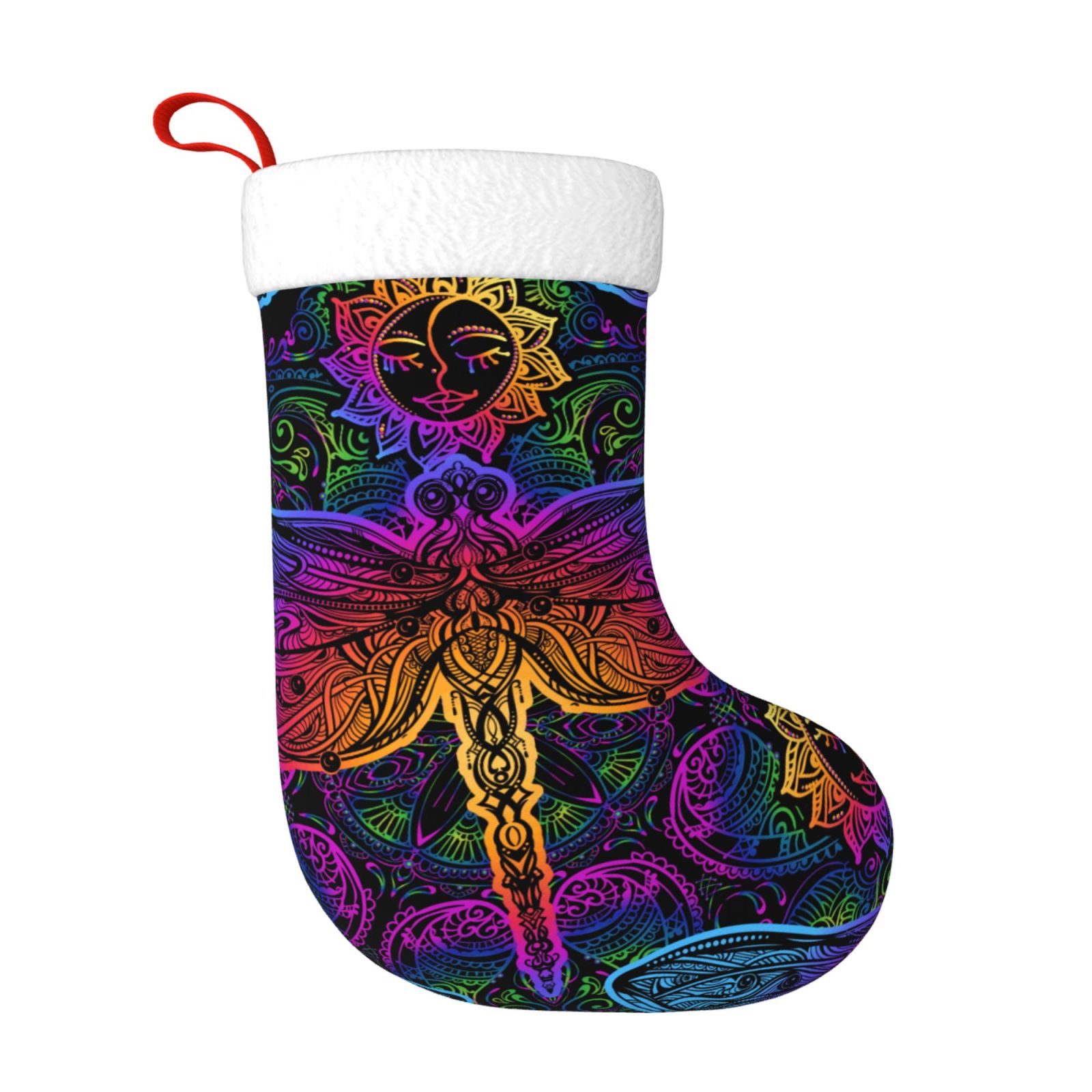 Christmas Stockings Indian Mandalas Paisley Dragonfly Sun Pattern Large ...