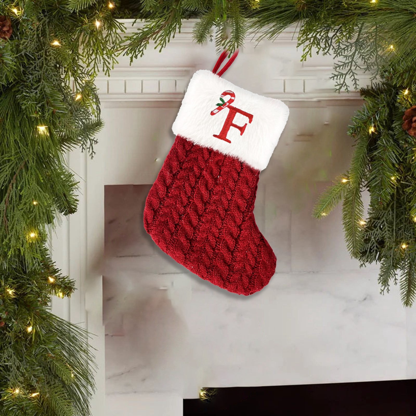 Christmas Stockings with Initials 7.5 Inches Small Embroidered Letter ...