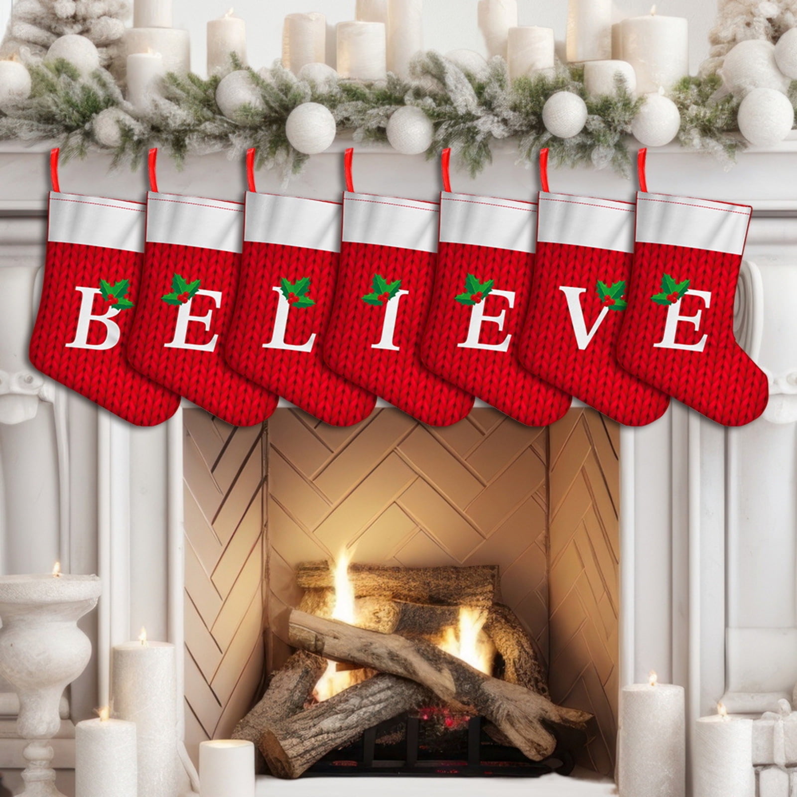 Christmas Stockings with Initials Personalized 26 Letter Christmas ...