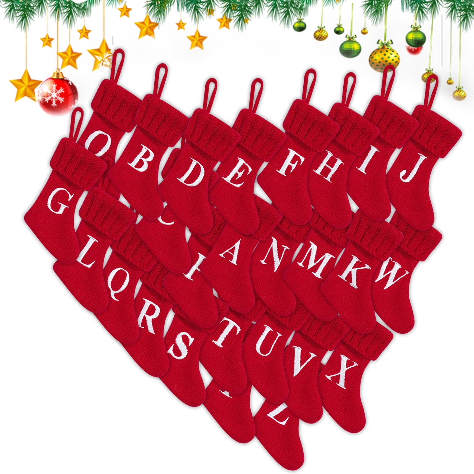 Christmas Stockings with Initials, Personalized Embroidered 26 Monogram ...