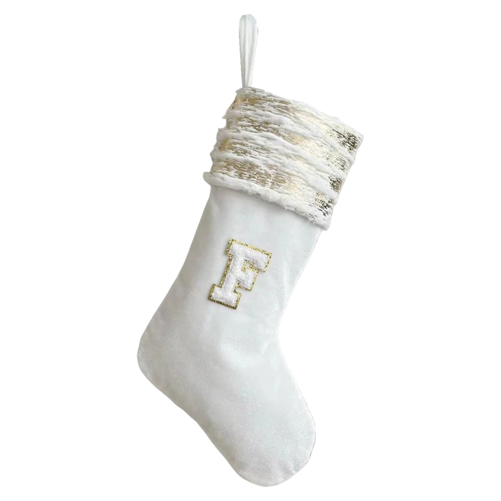 Christmas Stockings Large Plush Xmas Stocking With Golden Snowflake For ...