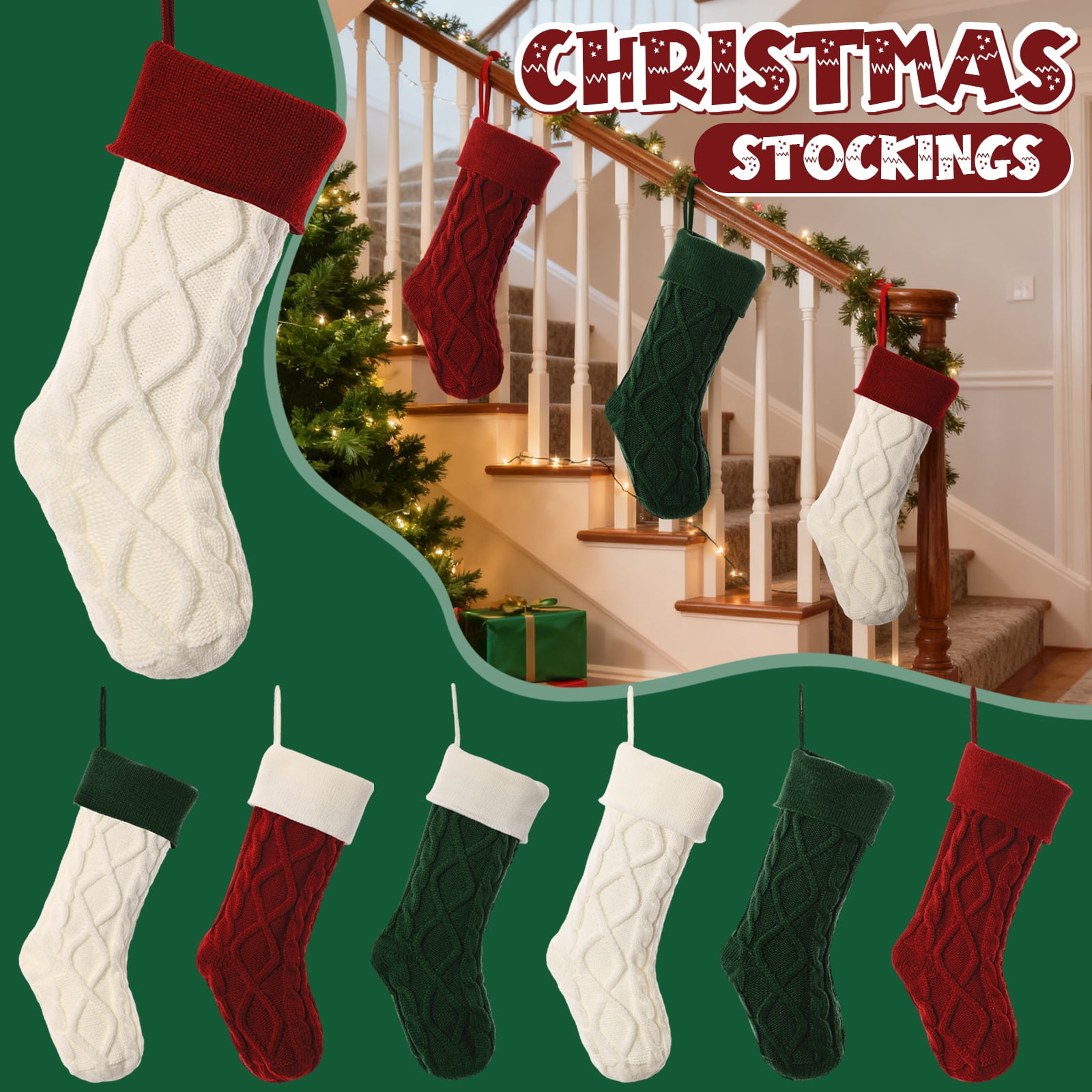 Christmas Stockings, Letter Stockings, Knitted Letter Stockings With ...