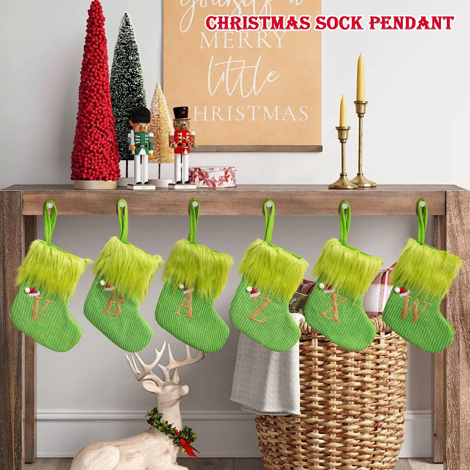 Christmas Stockings with Letters Personalized 26 Letter Christmas Candy ...