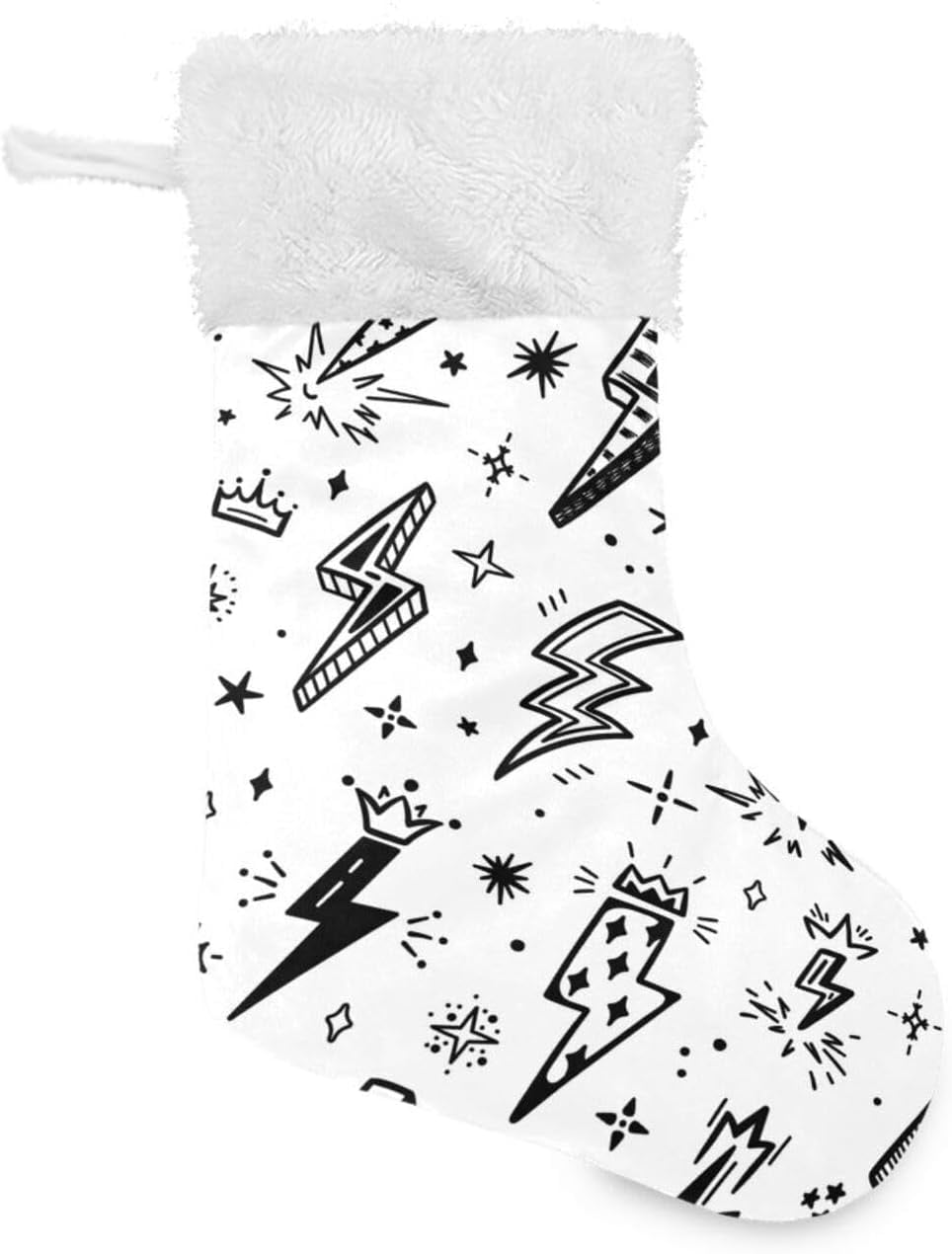 Christmas Stockings Lightning Bolt Signs Doodle Xmas Presonalized Large ...