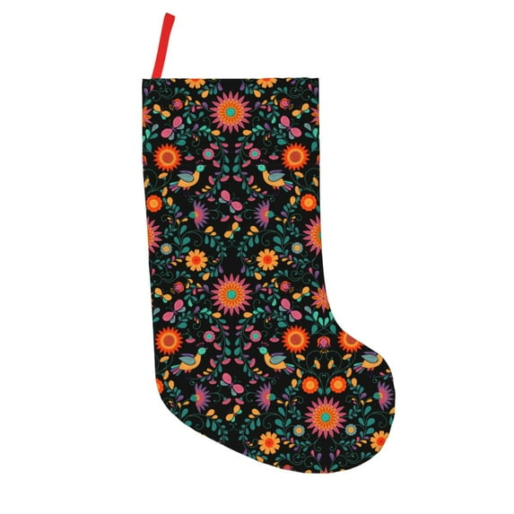 Christmas Stockings Mexican Flower And Birds Pattern 18 in，Festive ...