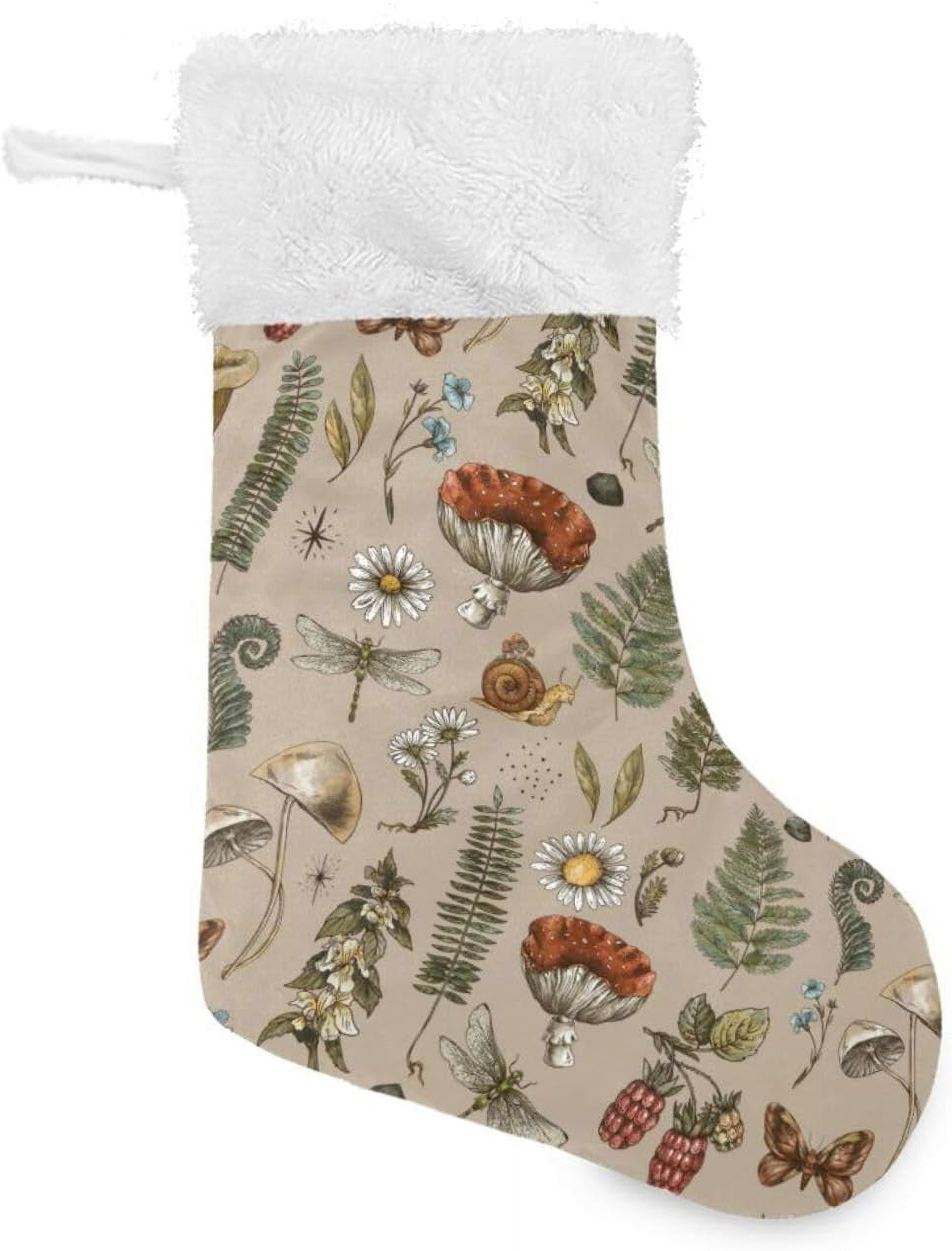 Christmas Stockings Mushroom Forest Plants Xmas Presonalized Large ...