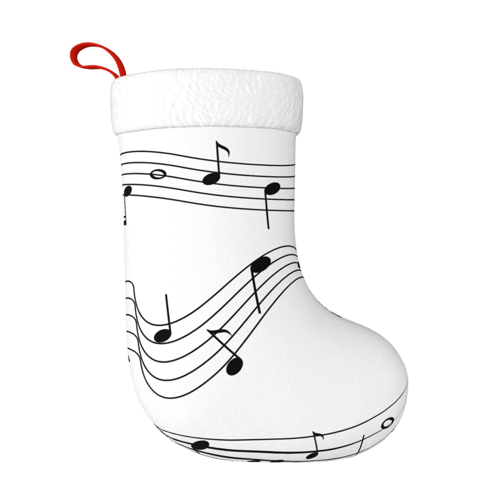 Christmas Stockings Music Notes Illustration Large Hanging Xmas Sock ...