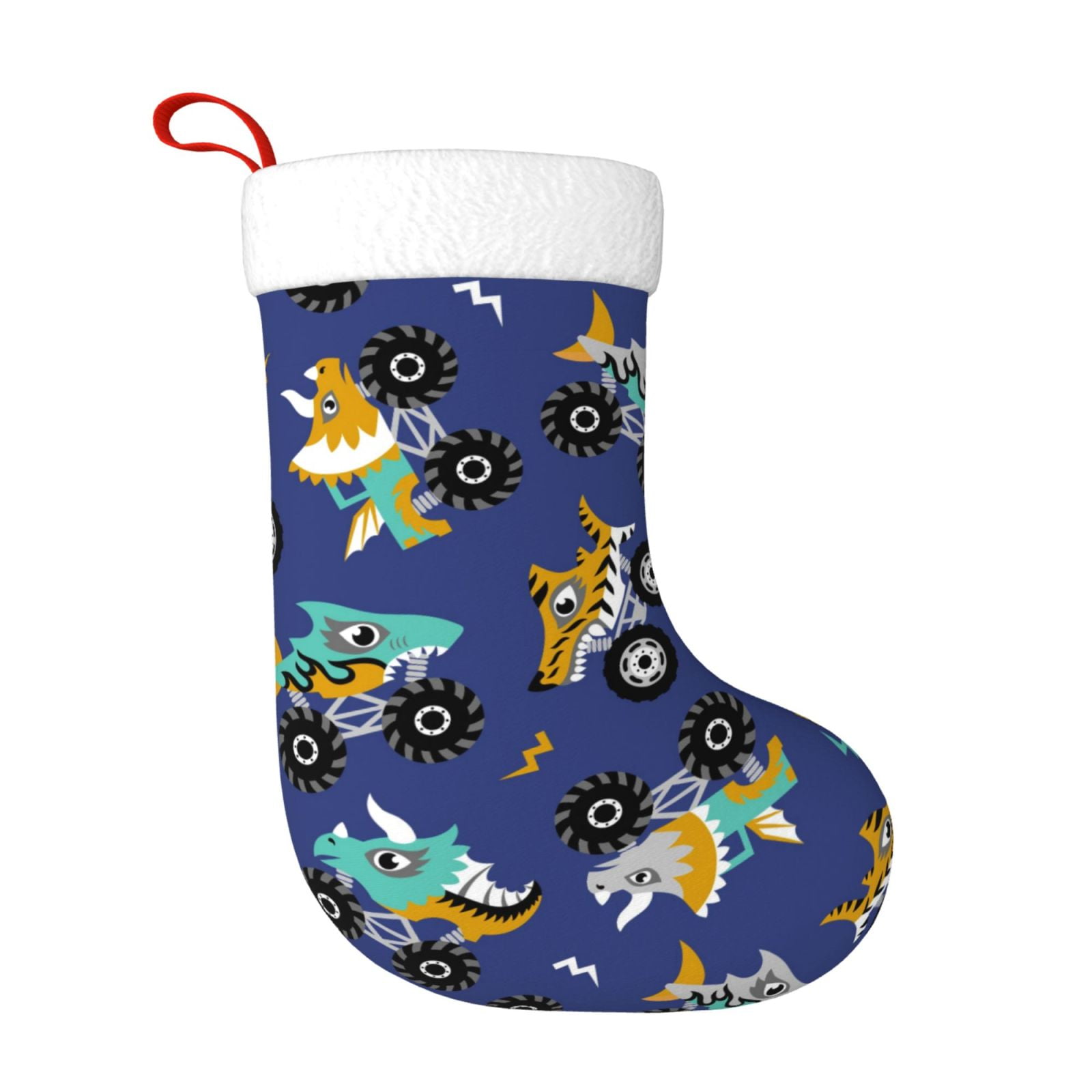 Christmas Stockings Scary Animal Monster Trucks Large Hanging Xmas Sock ...