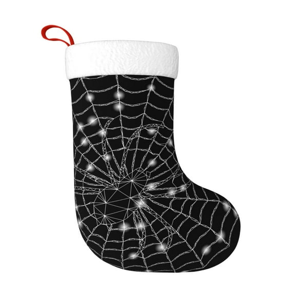 Christmas Stockings Shiny Wire Triangular Mesh Spider Net Large Hanging ...