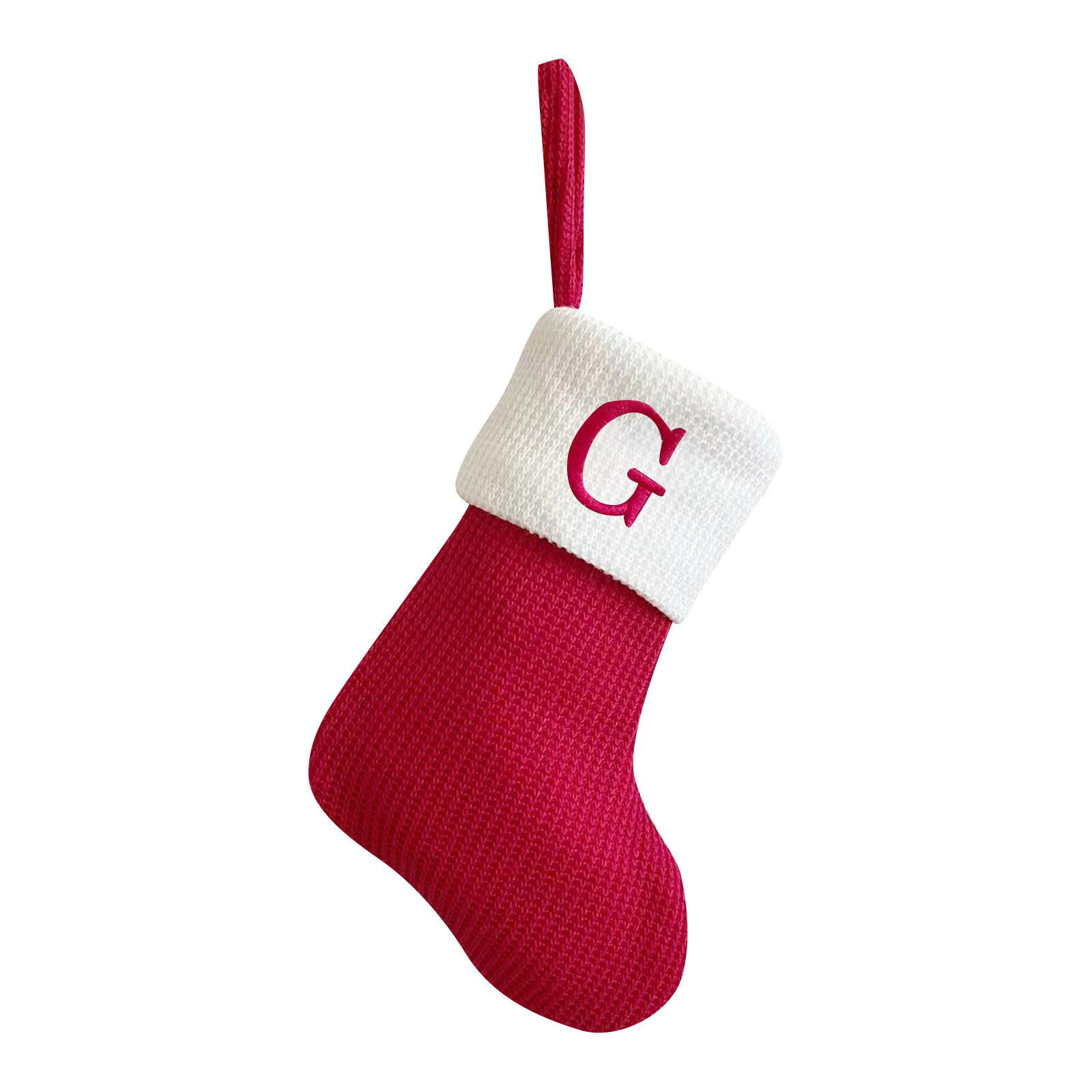 Christmas Stockings Small Embroidered Letter Knitted Xmas Hanging ...