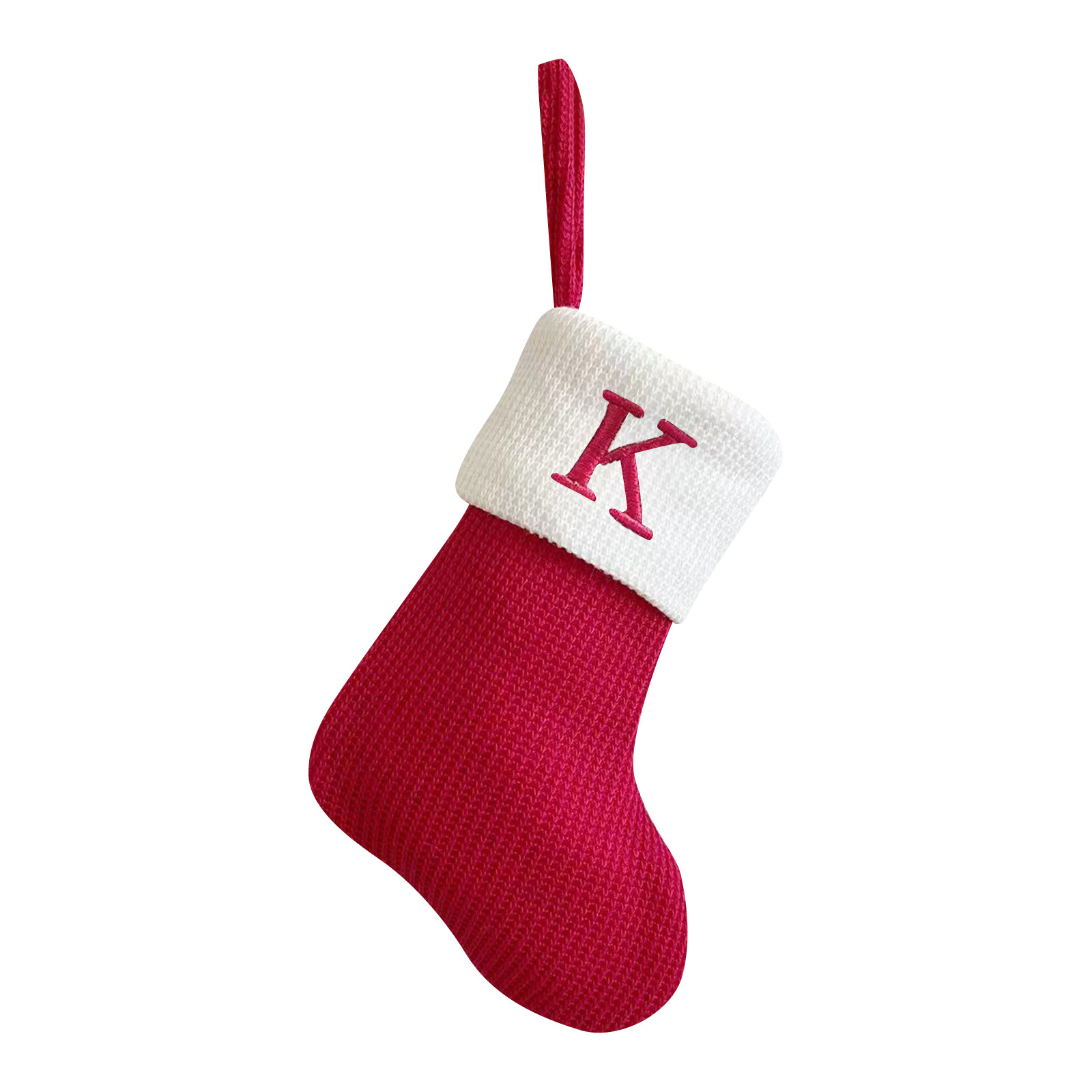 Christmas Stockings Small Embroidered Letter Knitted Xmas Hanging ...