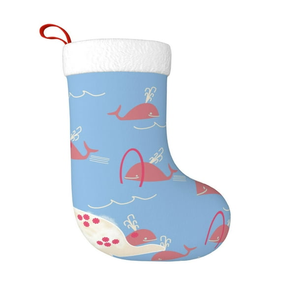 Christmas Stockings Whale Fish Sea Island Waves Spout Sport Large ...