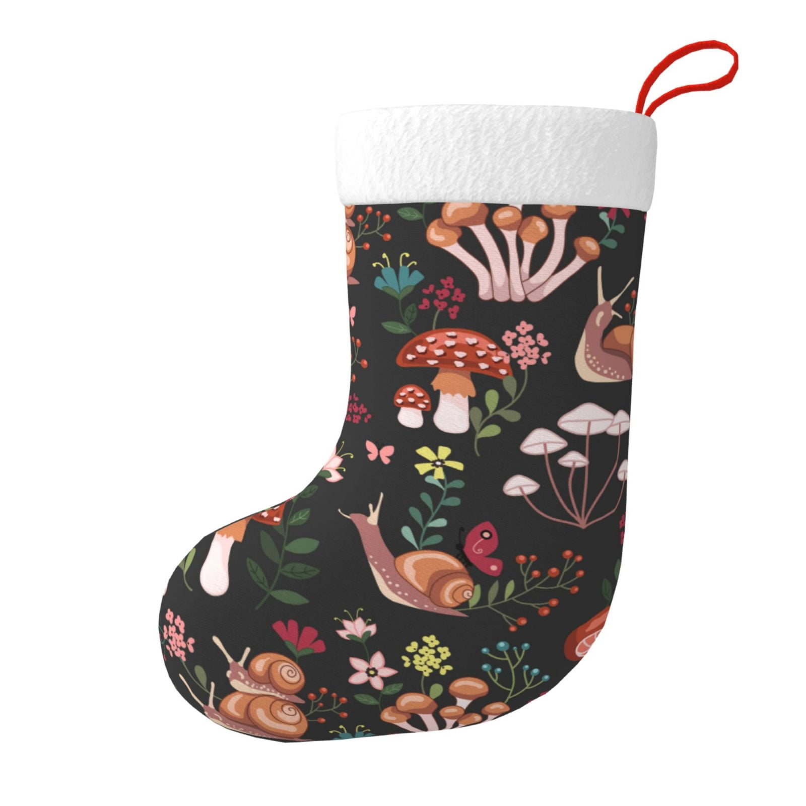 Christmas Stockings Whimsical Mushrooms Snails Butterflies Ladybugs ...
