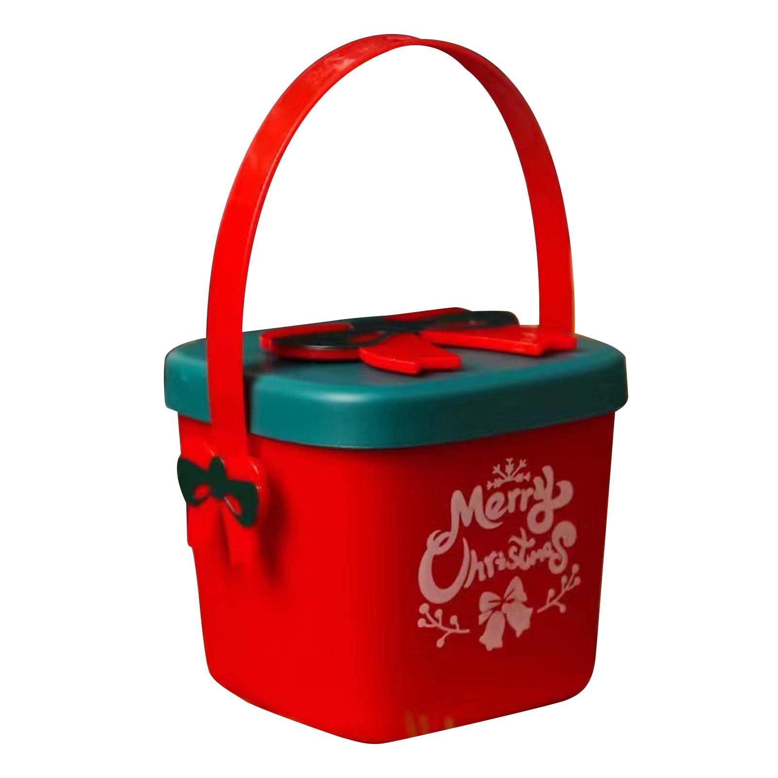 Christmas Storage Box With Handle 6 Pieces Of Candy And Storage Barrel ...