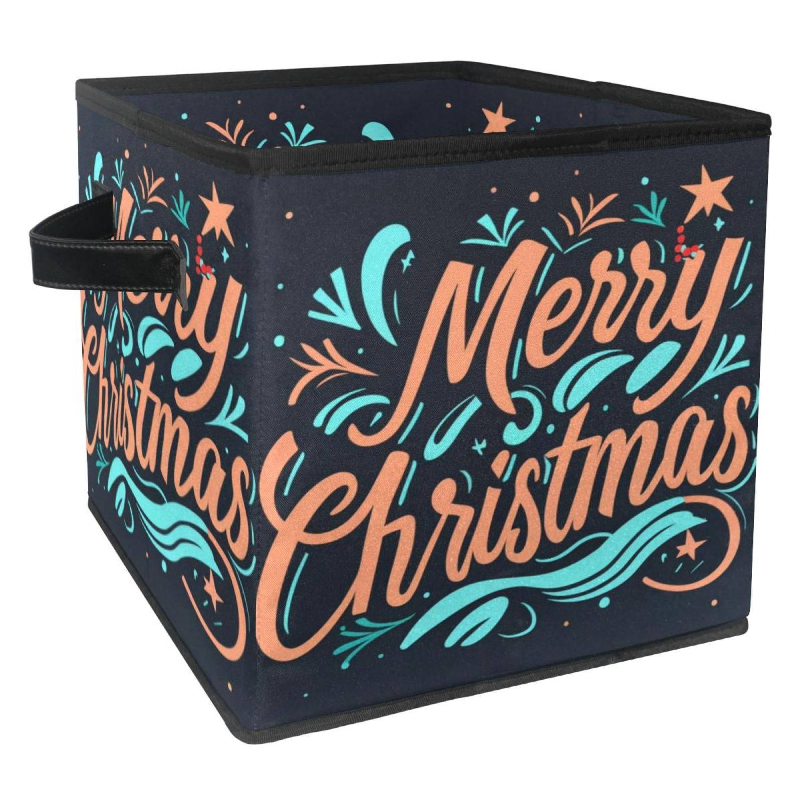 Christmas Storage Containers Foldable Basket with Handle, 10.8"x10.5 ...