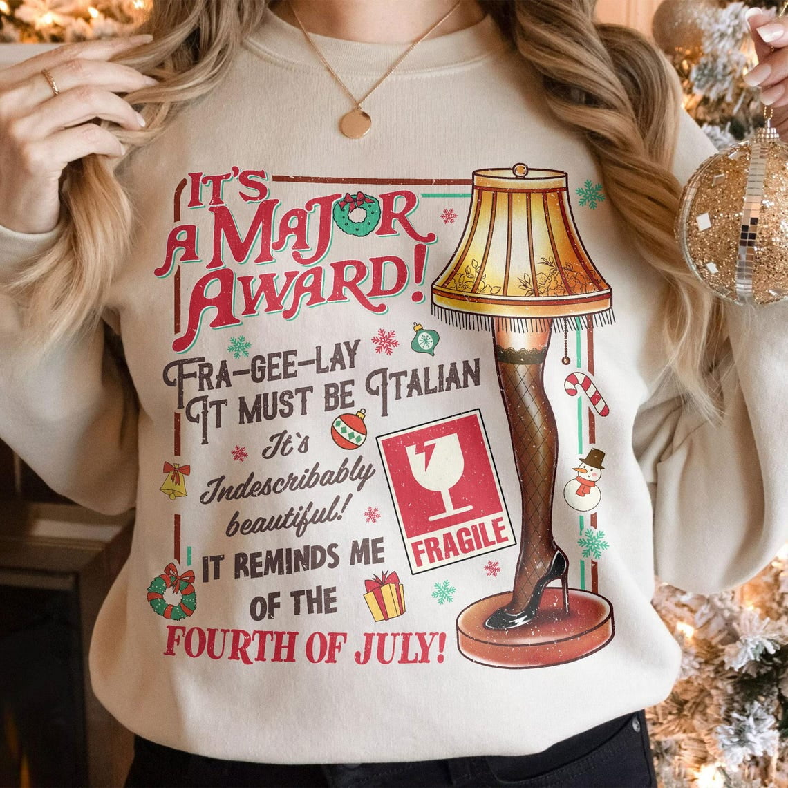 Christmas Story Fragile Lamp, Nostalgic Fraa-Gee-Lay Christmas, Oh Fudge Ralphie 90S Christmas ...