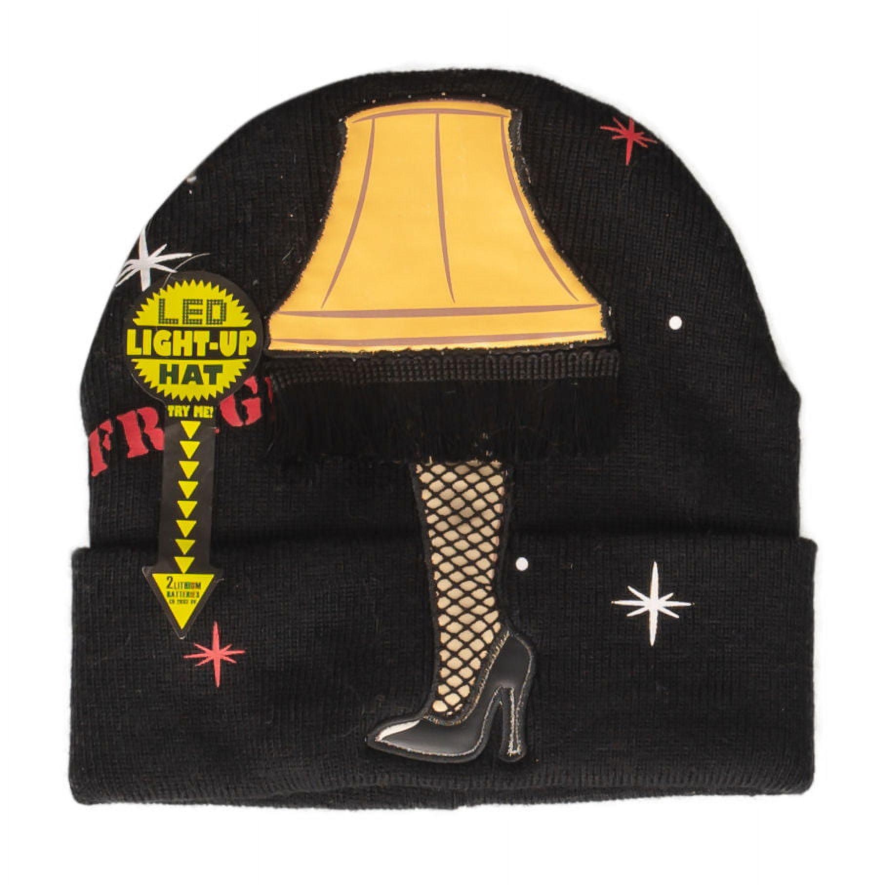 Christmas Story Fragile Mesh Leg Lamp with Lights & Tassels Cuff Black ...