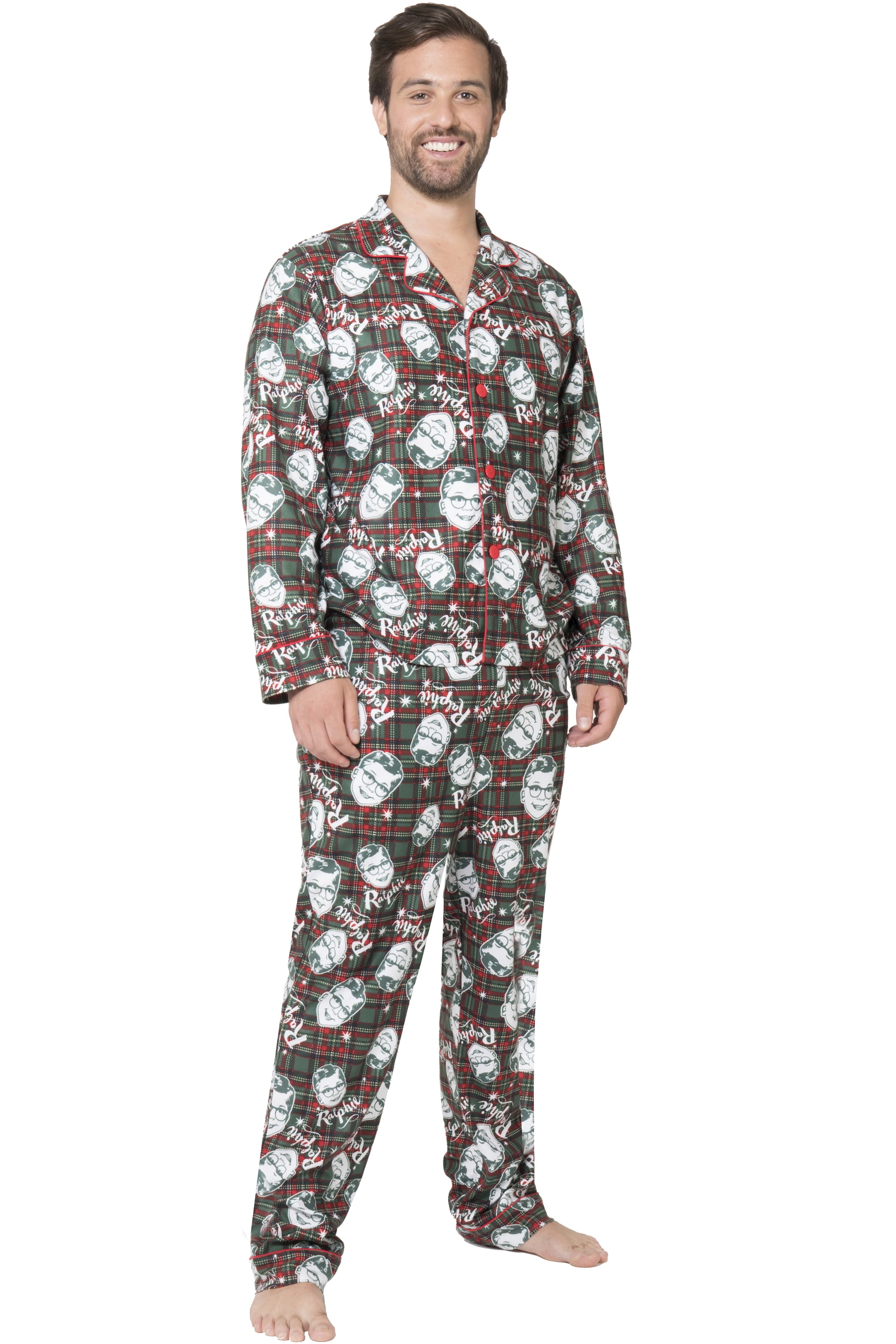 Christmas Story Mens Ralphie Coat Front Pajama Set - Walmart.com