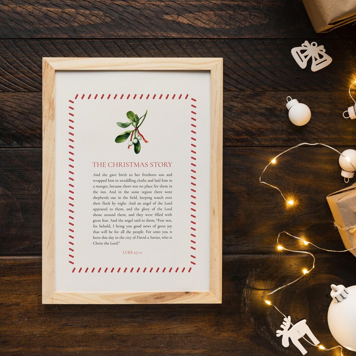 The Christmas Story Nativity Bible Verse Luke 2 Jesus Art Christian ...