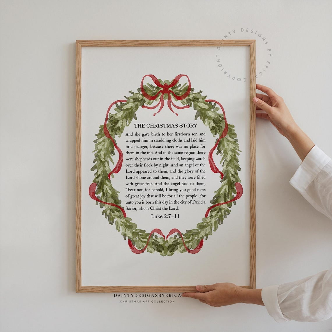 The Christmas Story Print, Christian Christmas Wall Art, The Nativity ...