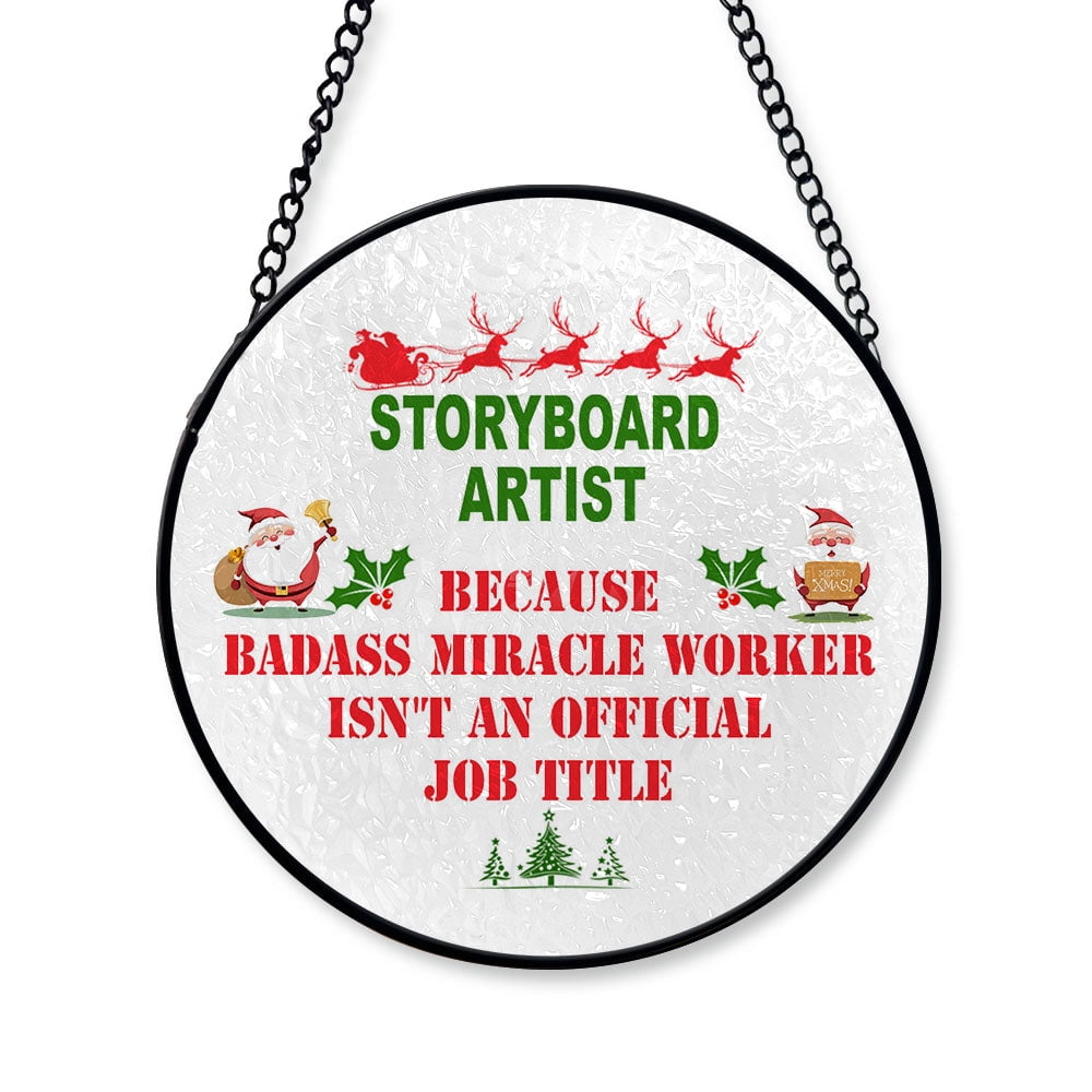 Christmas Storyboard Artist Stained Glass Window Hanging 2025 ...