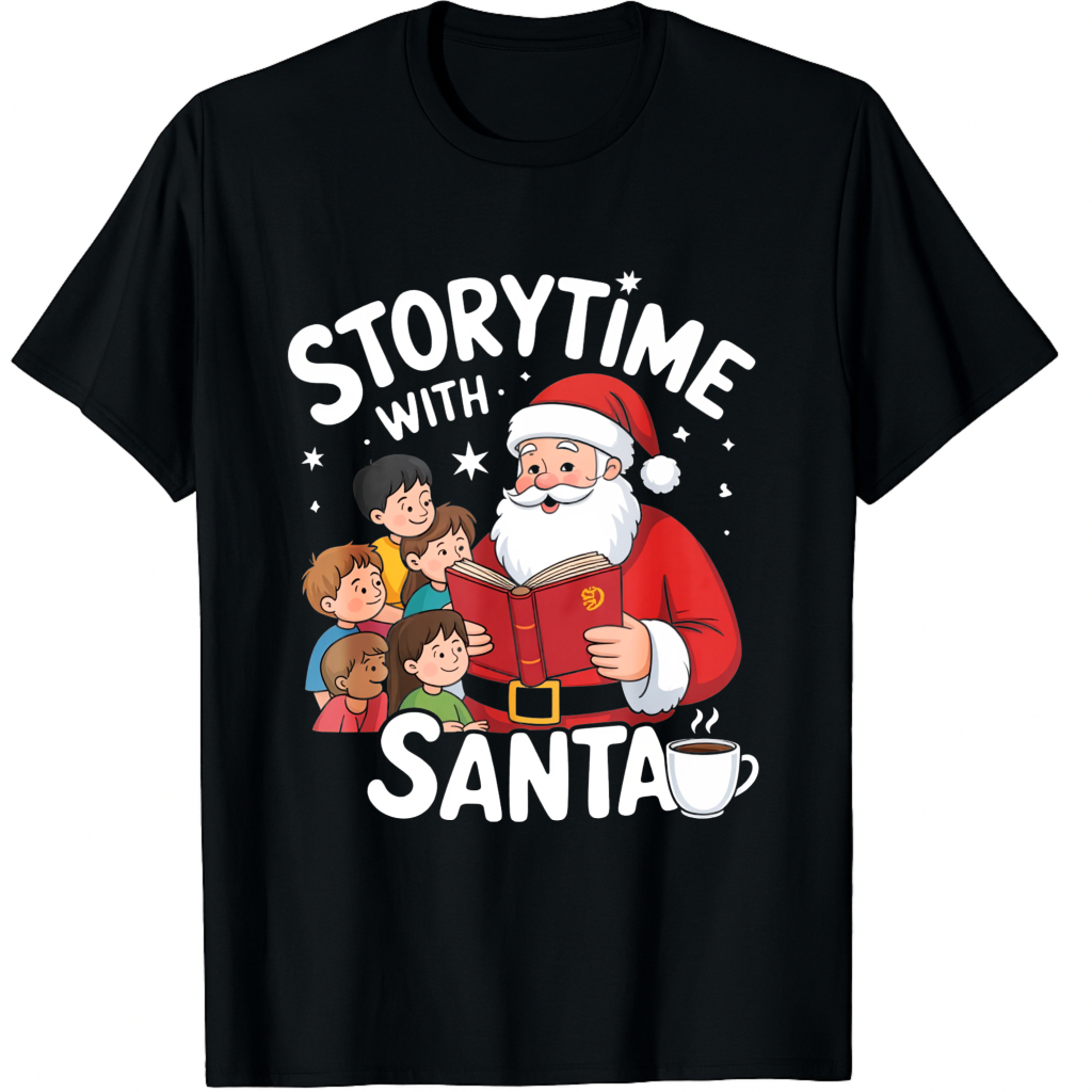 Christmas Storytime With Santa Theme Claus Reading Book Holiday Party ...