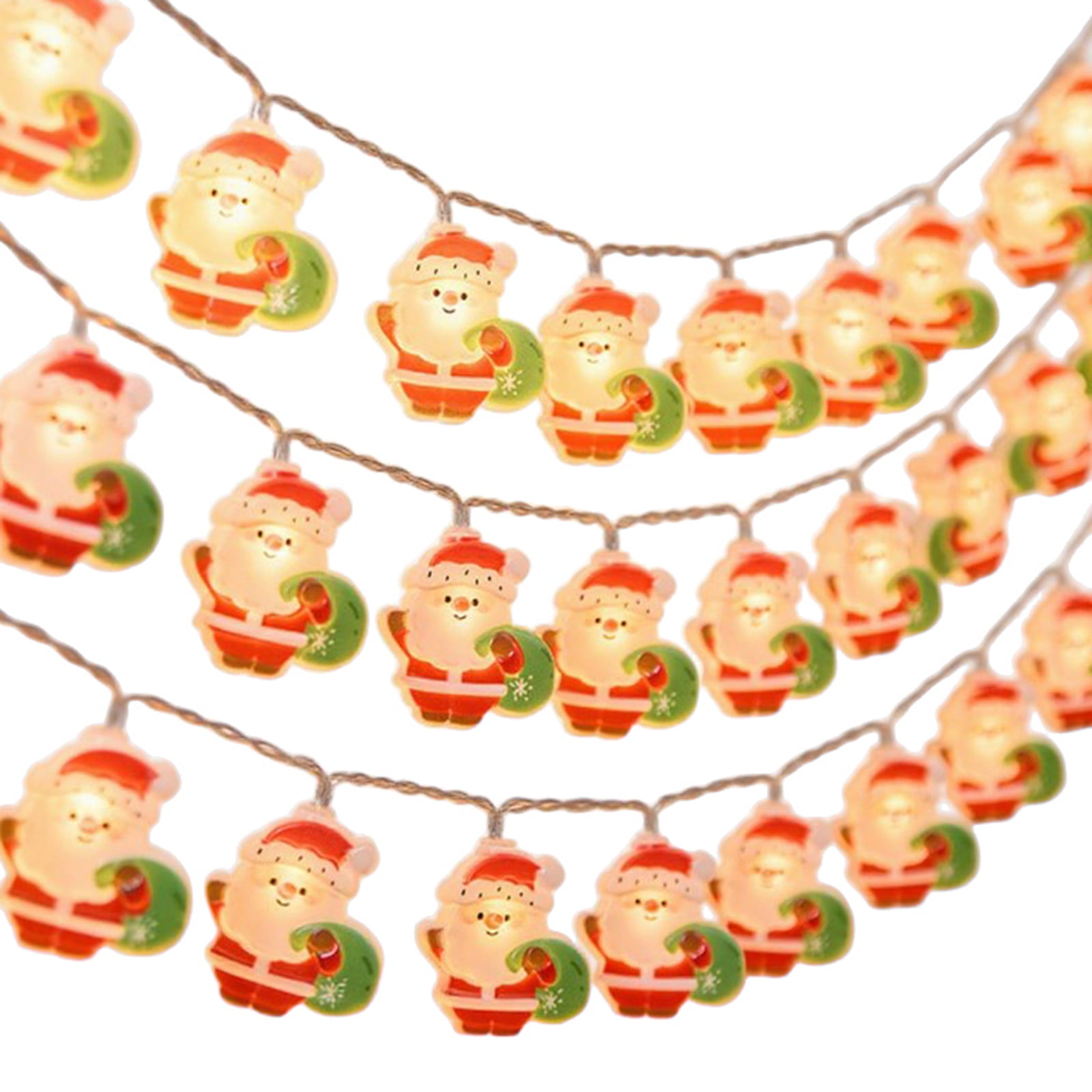 Christmas String Lights, 10 Ft 20 LED Snowman Santa String Lights Xmas ...