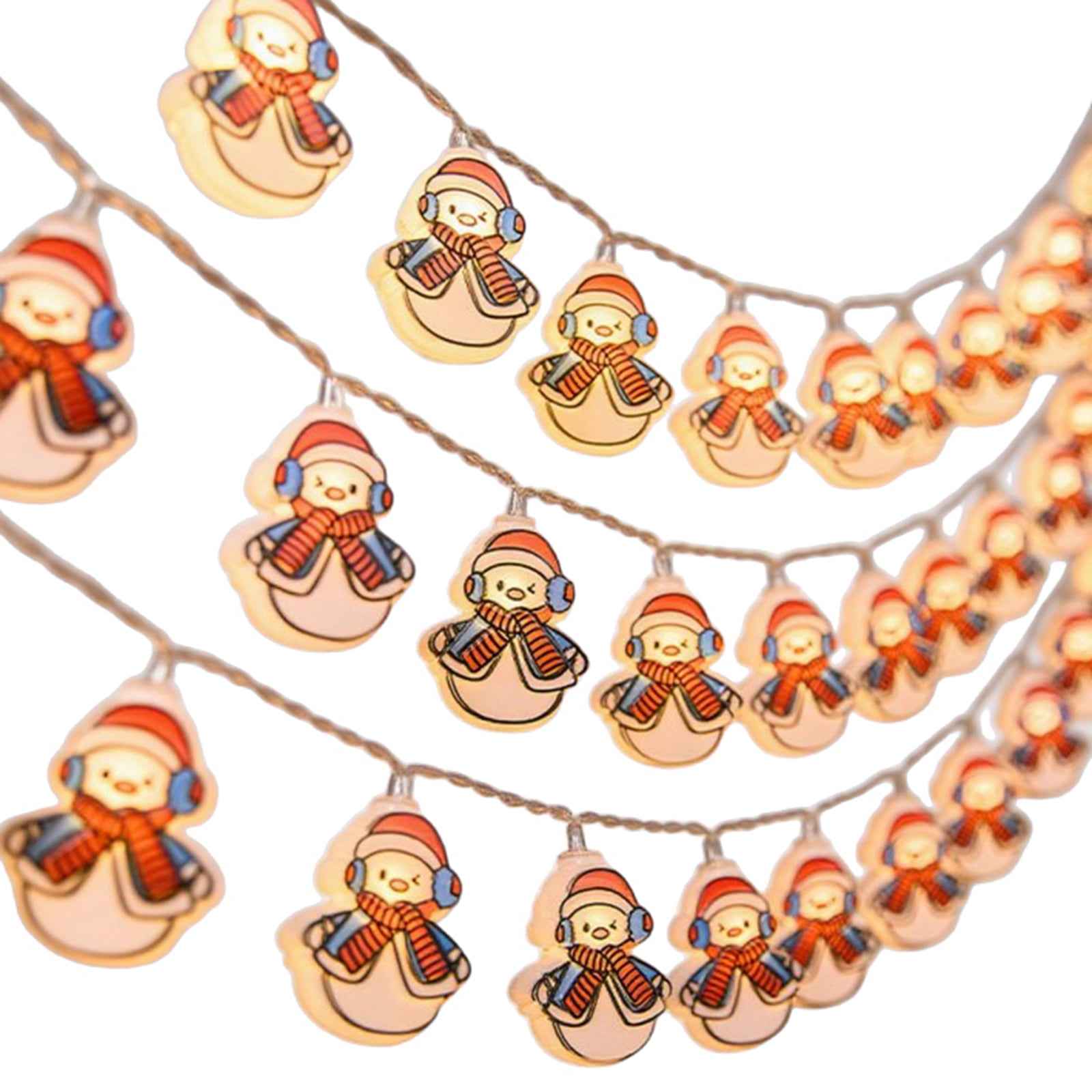 Christmas String Lights, 10 Ft 20 LED Snowman Santa String Lights Xmas ...