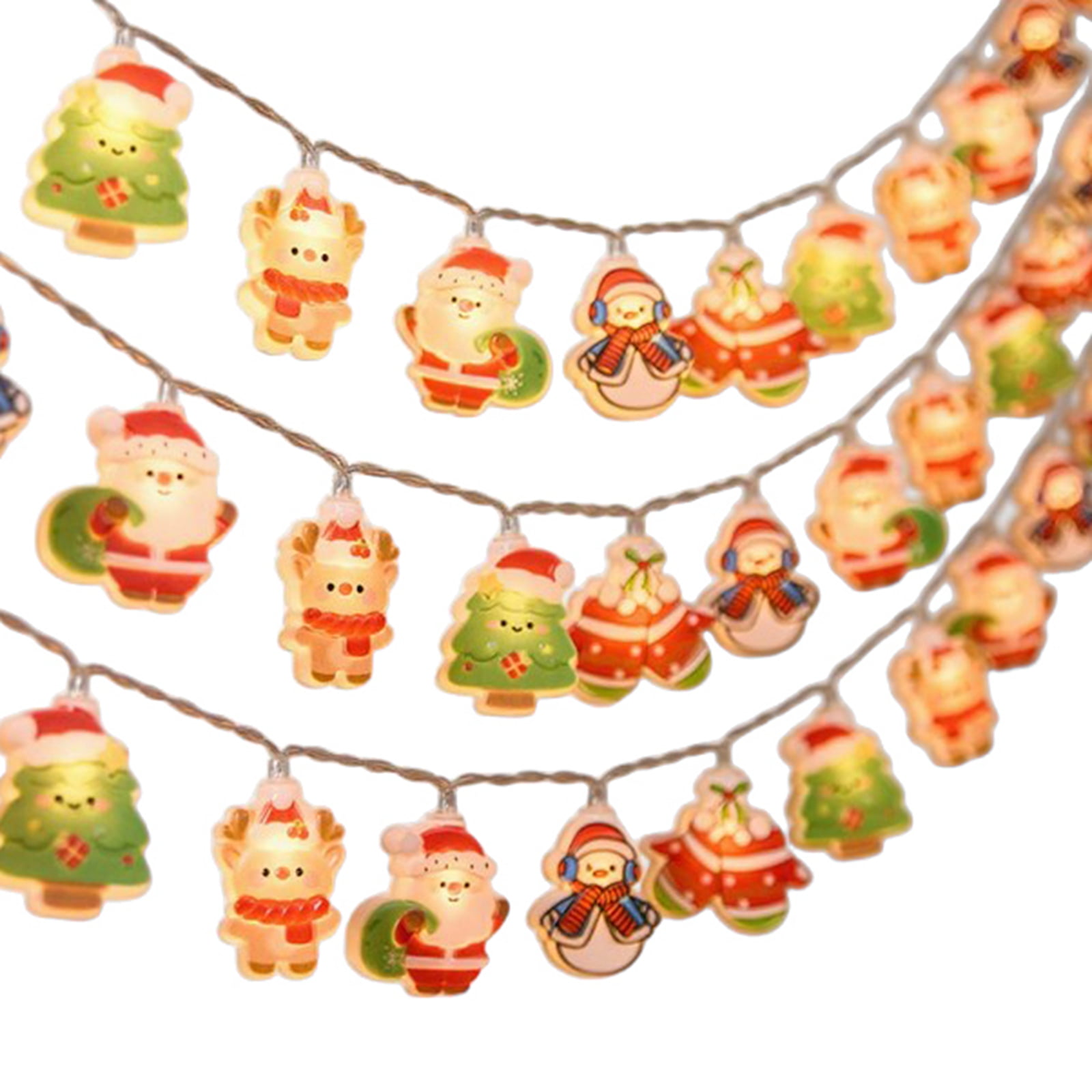 Christmas String Lights, 10 Ft 20 LED Snowman Santa String Lights Xmas ...