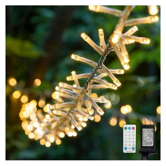 Christmas String Lights 36FT 500 LED Warm White Cluster Lights - Indoor ...