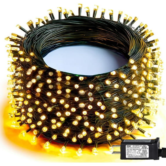 Christmas String Lights, 600 196 FT Wire String Lights with 8 Lighting ...