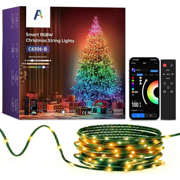 Christmas String Lights,66 FT 200 Outdoor String Lights, 111 Scene ...