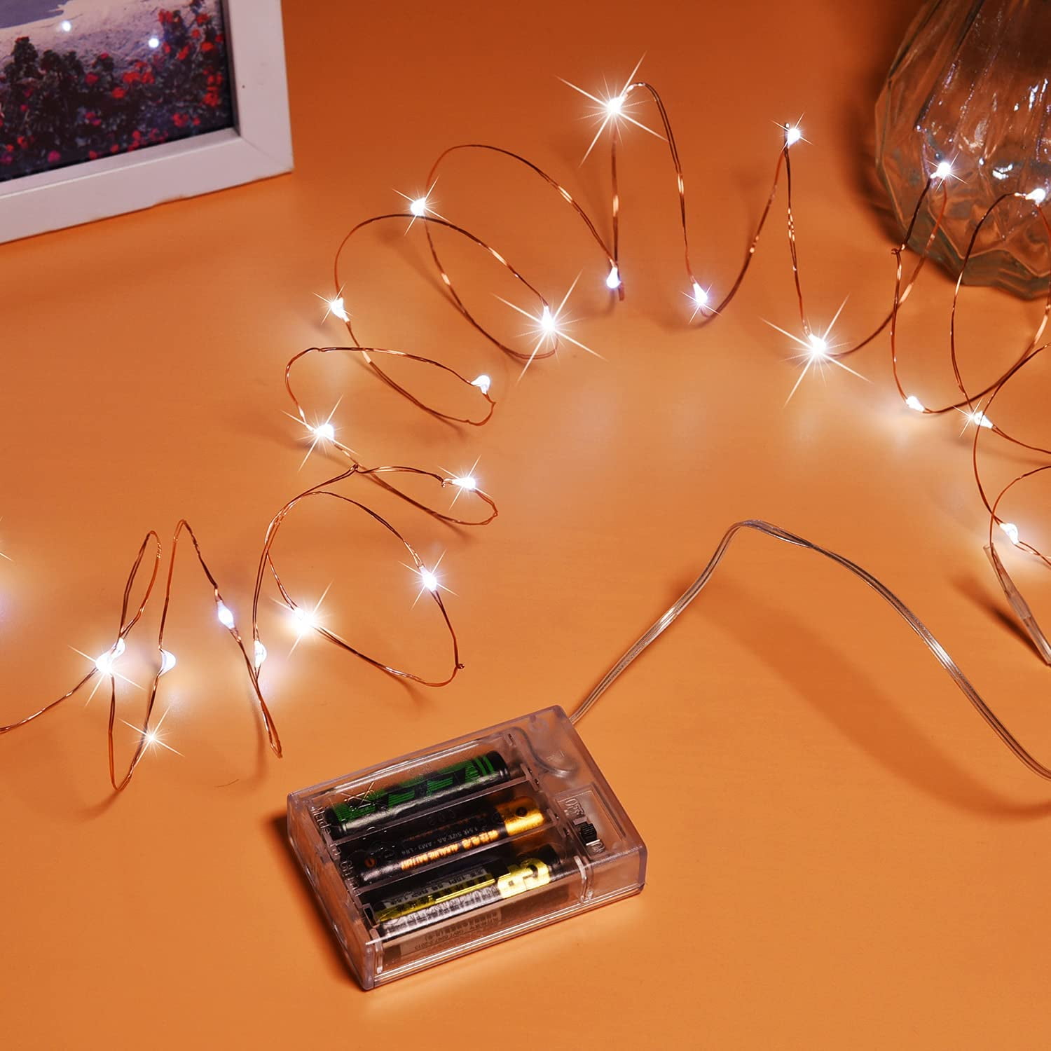 Christmas String Lights, Battery Powered Copper Wire Starry Fairy ...