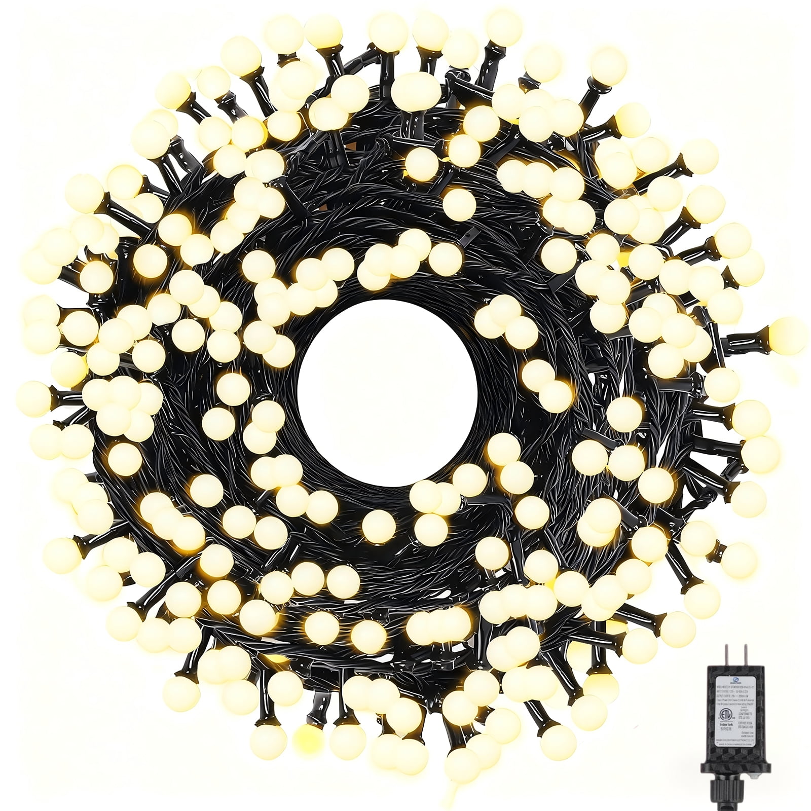 TGXCF 16.4ft 100 LED Christmas Lights Outdoor Indoor Black Wire Twinkle ...