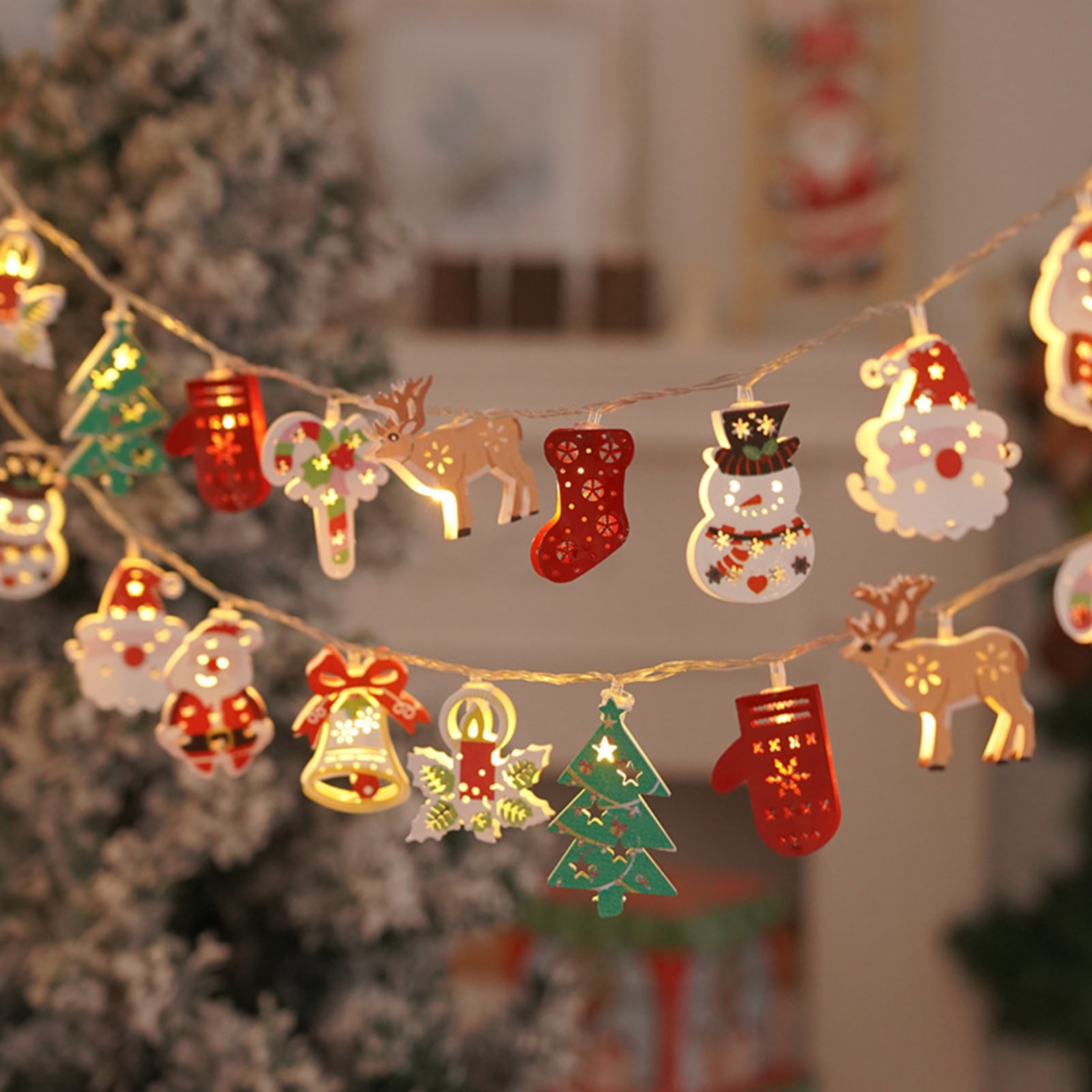 Christmas String Lights Decorations, 3 Meters 20 Led with Remote Santa ...