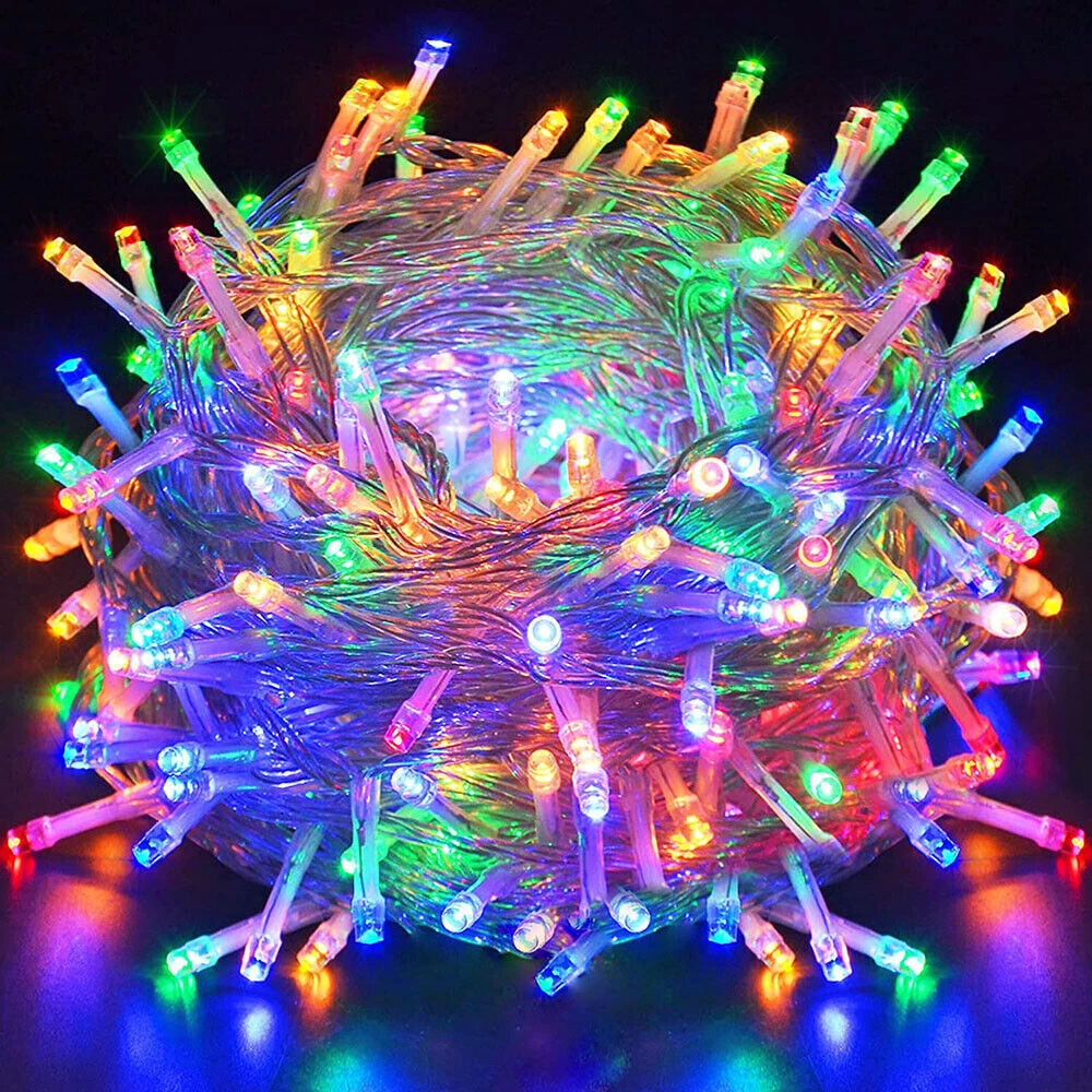 Christmas String Lights, Extendable 33FT 100 LED Plug in String Lights ...