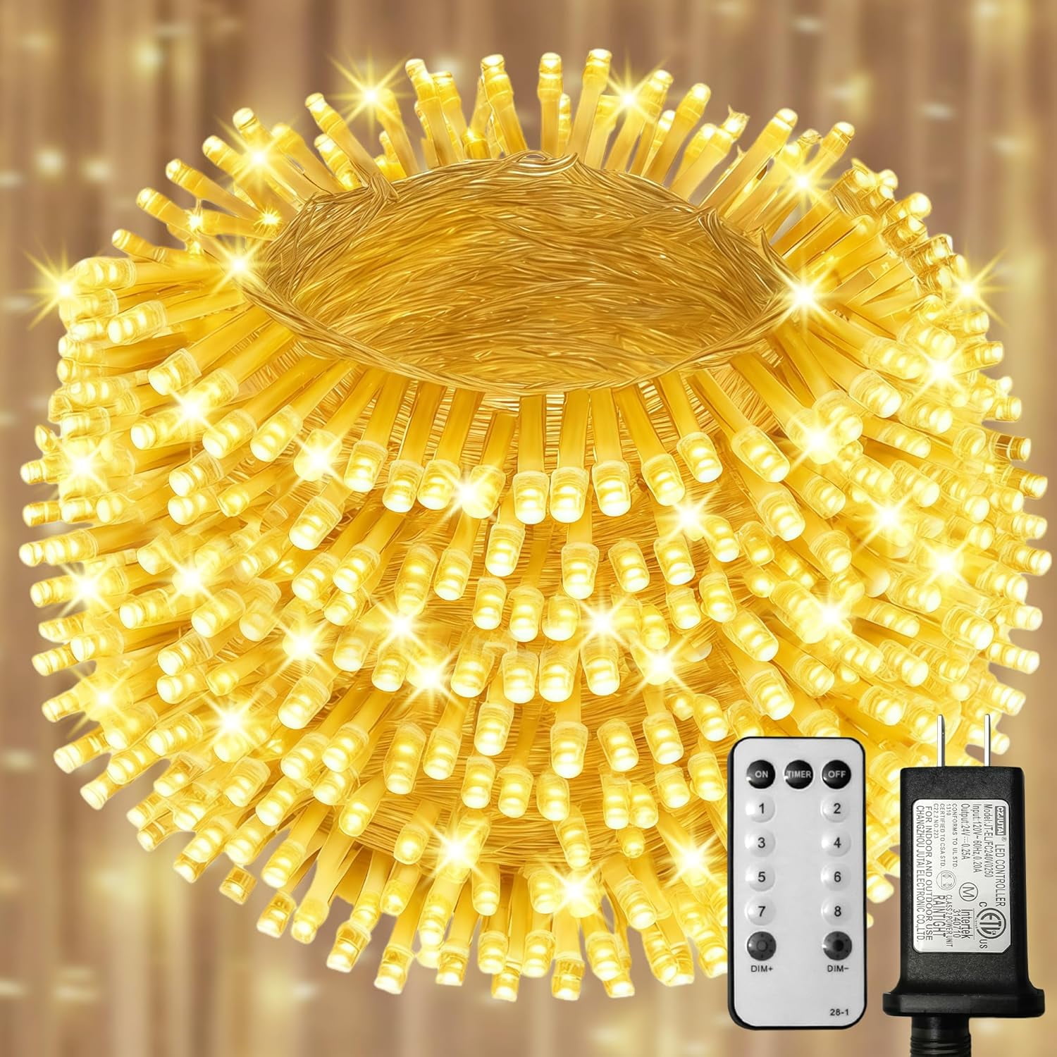 Christmas String Lights Indoor Outdoor Clear Wire, 500 164FT Warm White ...