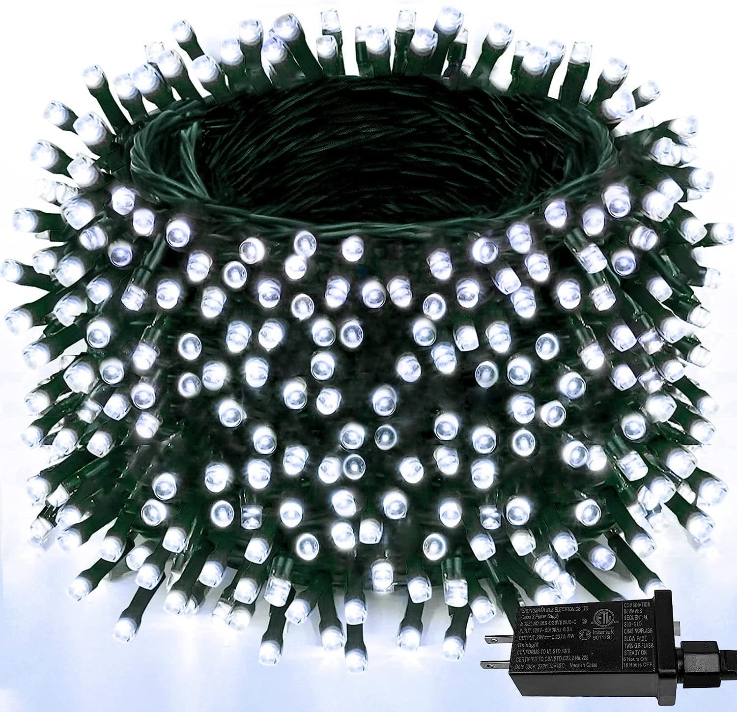 Christmas String Lights Outdoor/Indoor, 33ft 100 LED Memory Function ...