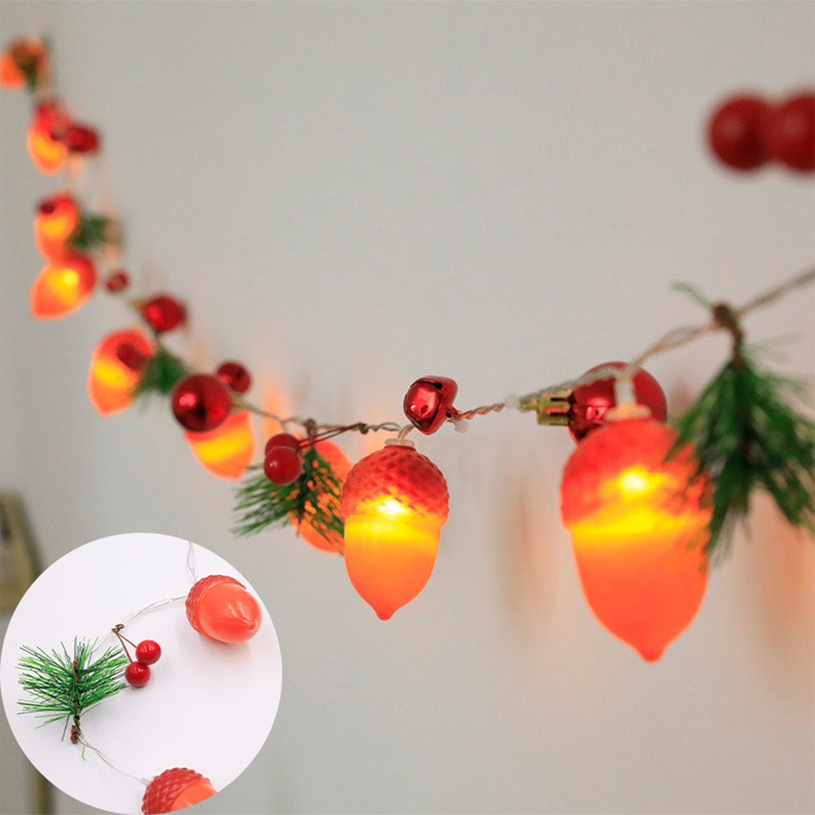 Christmas String Lights, Pinecone LED Lights, 2m Pine Needle String ...
