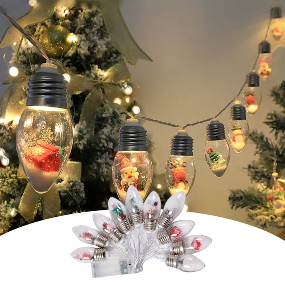 Christmas String Lights Santa Snowman Tree LED Garland, 2M 10 LED ...