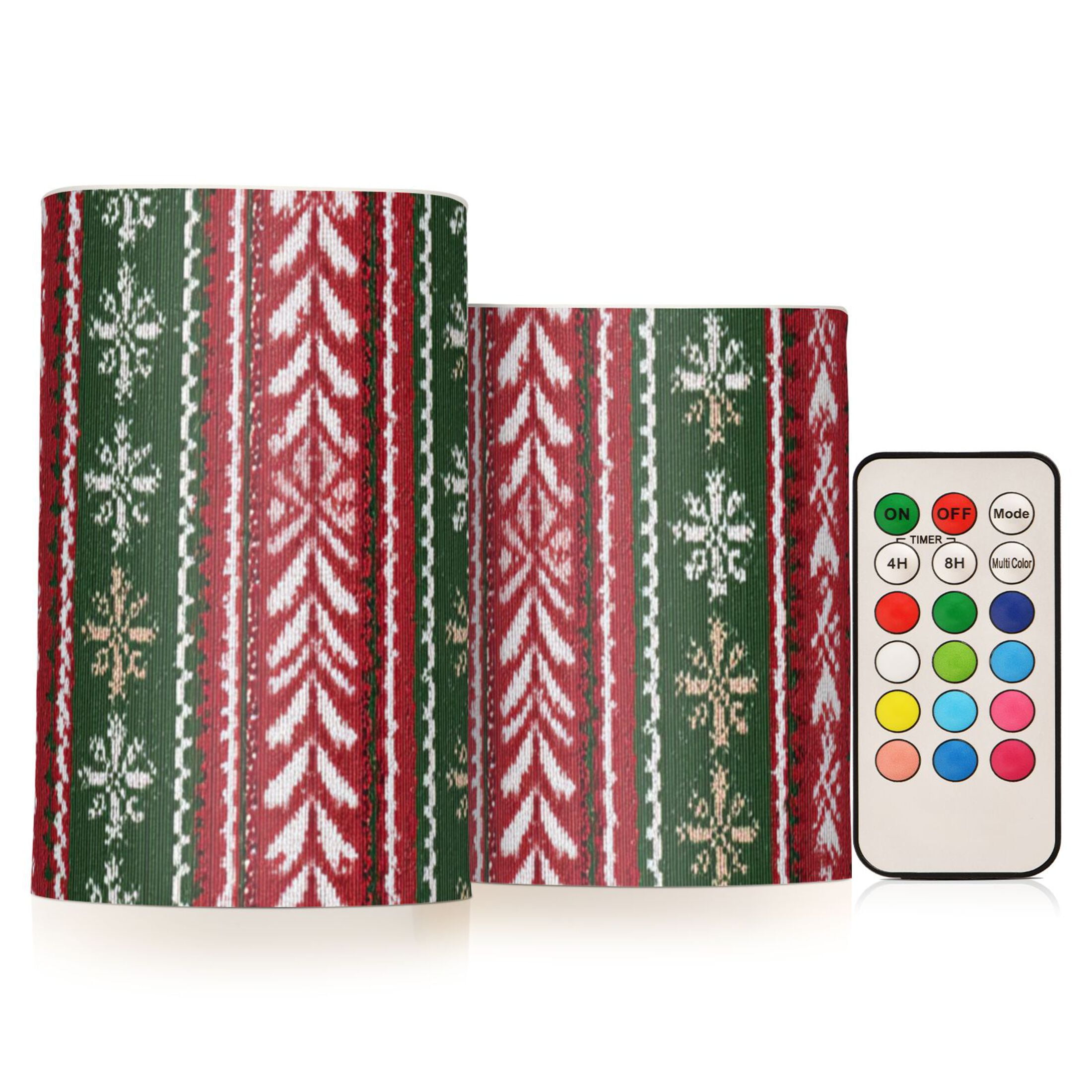 Christmas Stripes Weaves Flickering Flameless Candles LED Tealight ...