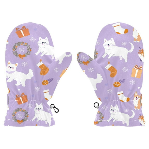 Christmas Style Pattern Cold Weather Mittens Cozy Gloves with ...