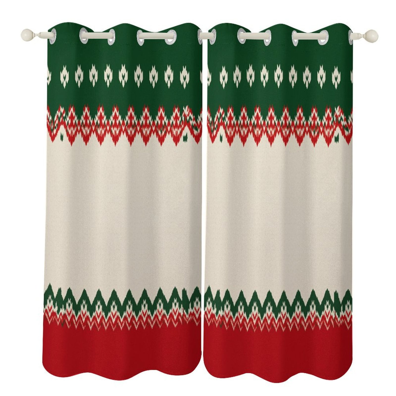 Christmas Style Printing 2pcs Blackout Curtains For Living Room Bedroom ...