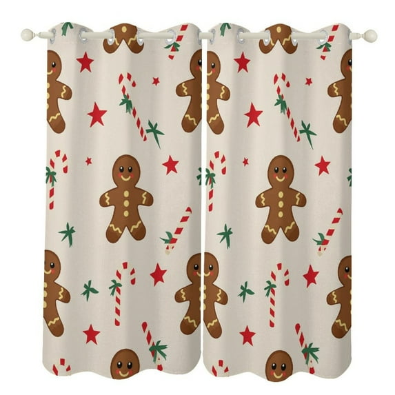 Christmas Style Printing 2pcs Blackout Curtains For Living Room Bedroom ...