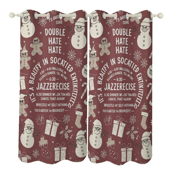Christmas Style Printing 2pcs Blackout Curtains For Living Room Bedroom ...